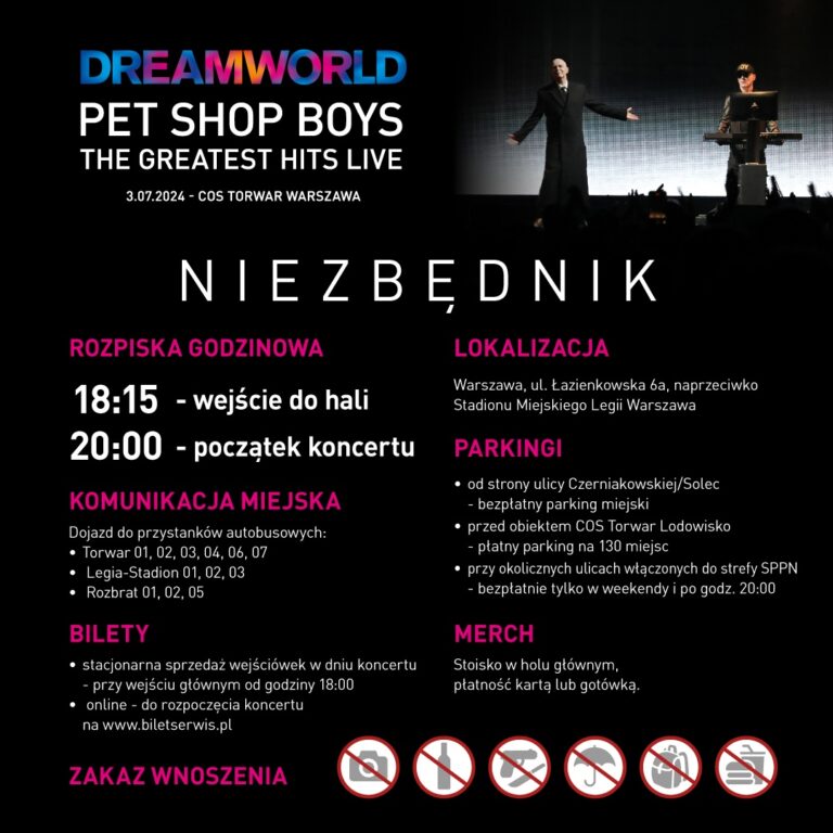 Pet Shop Boys w Polsce – rozpiska godzinowa i inne informacje organizacyjne | Teraz Muzyka